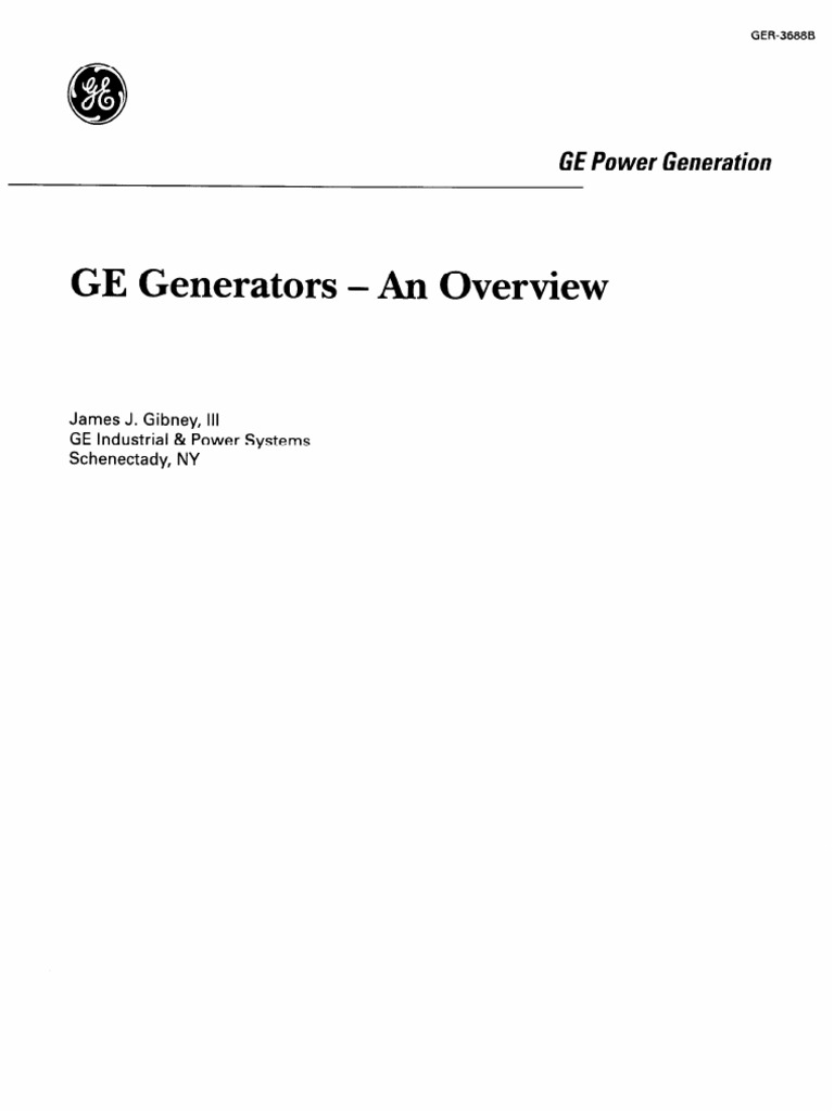 GE Generators Overview | PDF