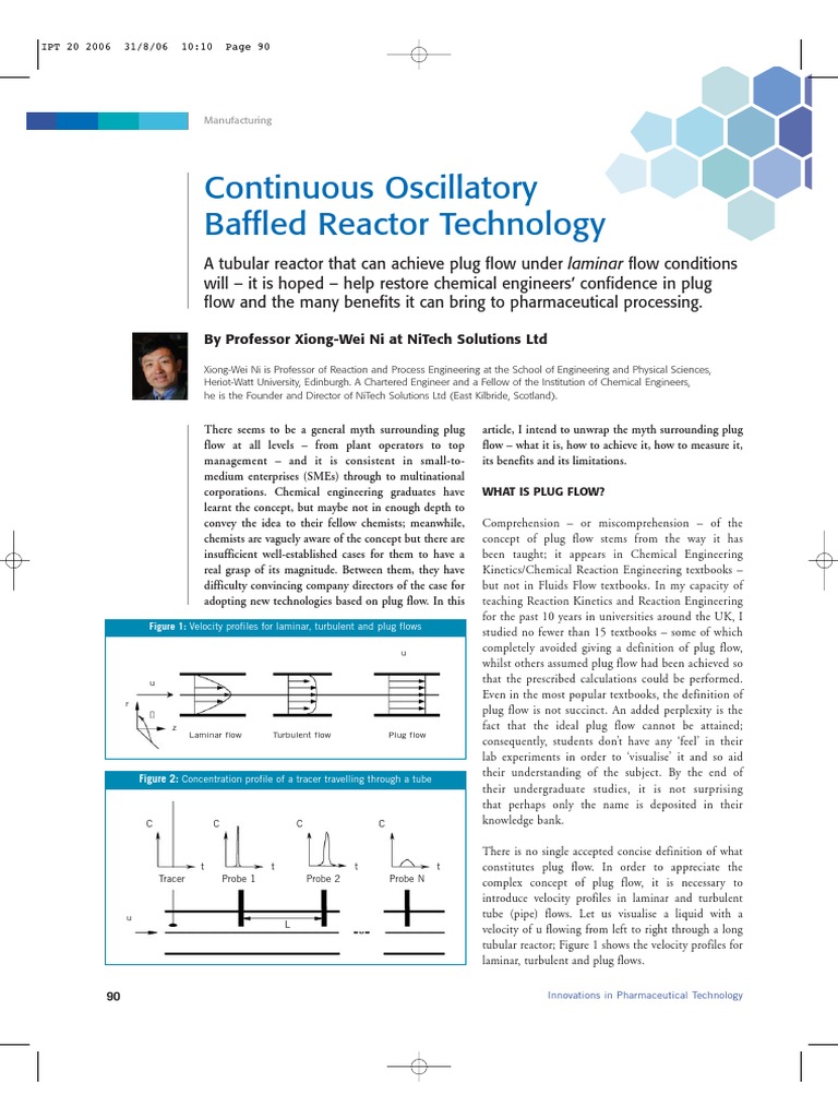 Continuous OBR - PFR Like Reactor | PDF | Chemical Reactor | Fluid Dynamics