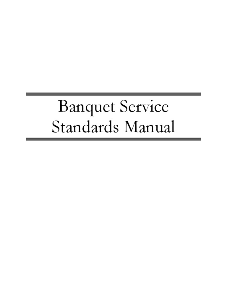 Banquet Service Standards | PDF | Tableware | Food And Drink