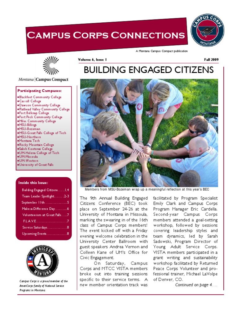 Building Engaged Citizens Conference 2009 | PDF | Montana | Volunteering
