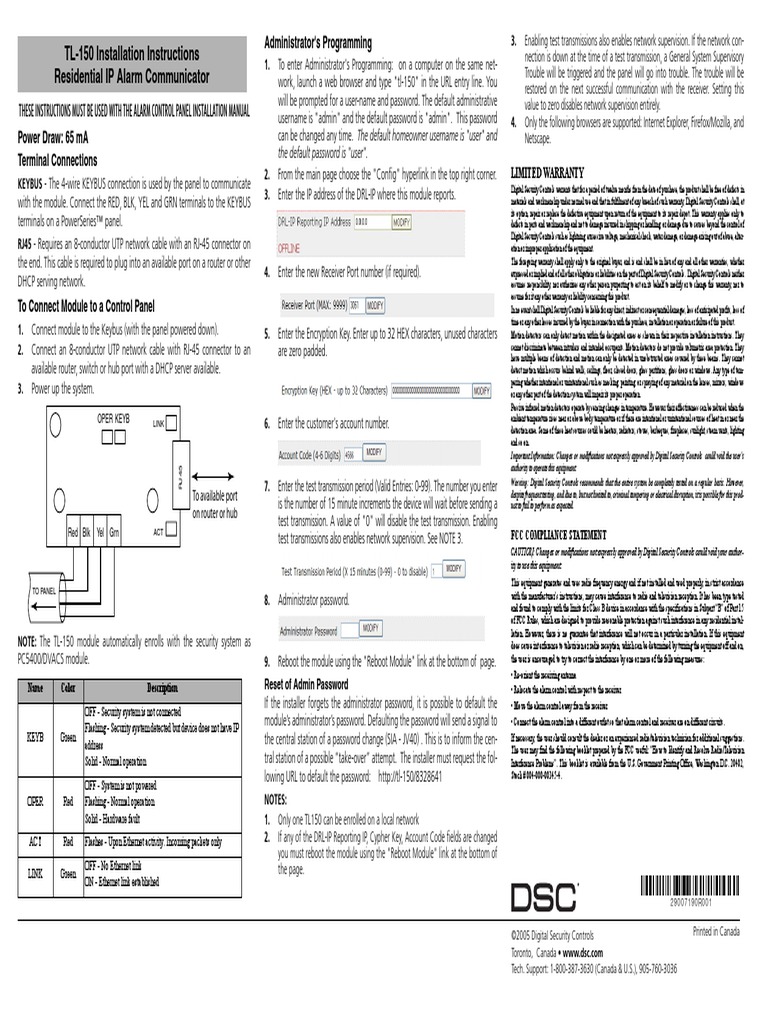 Tl150 Installation | PDF | Electromagnetic Interference | Port (Computer Networking)