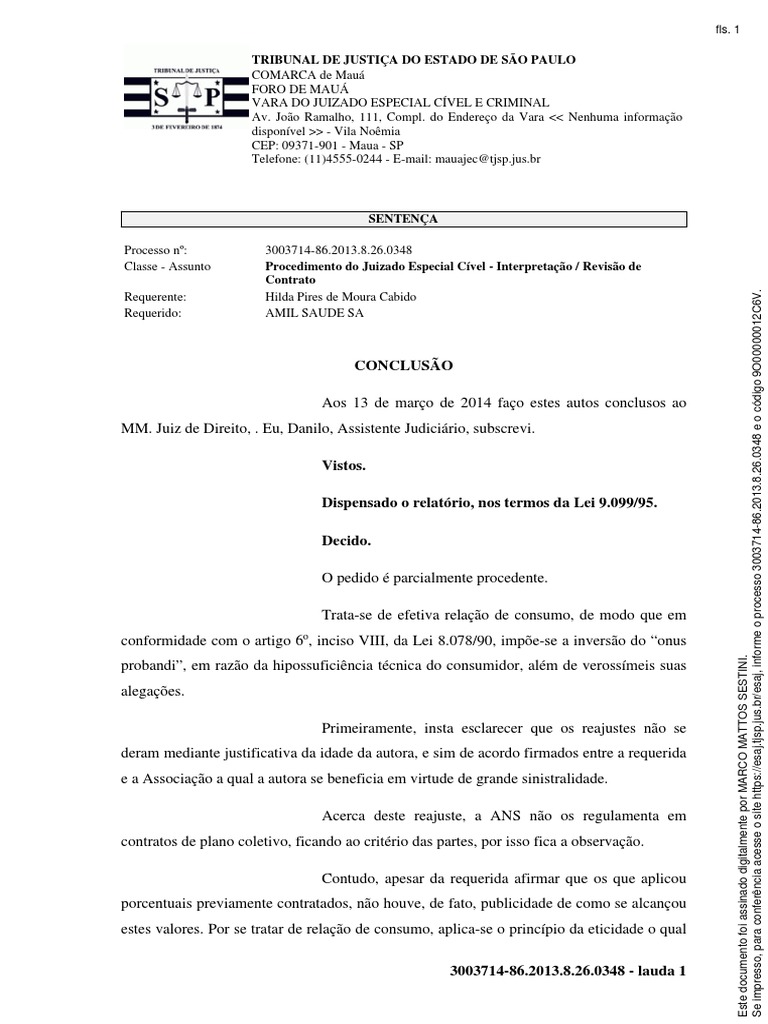 Sentença 1 PDF | PDF | Sentença (jurídico) | Justiça