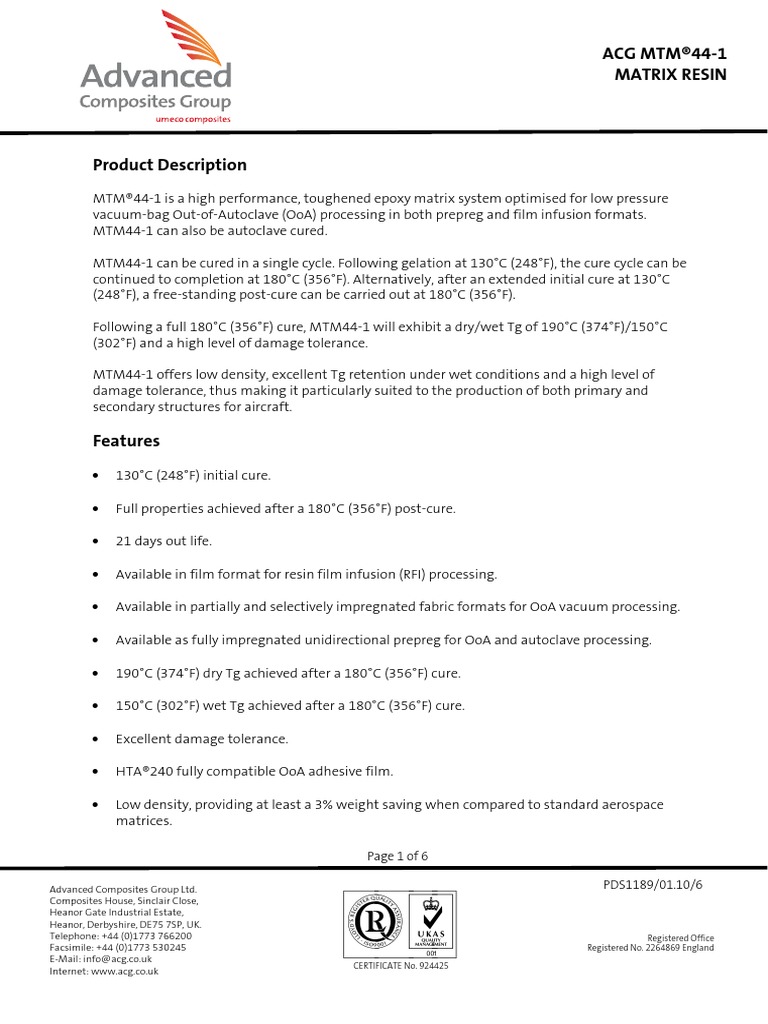 MTM44 1 Datasheet Issue6 | PDF | Composite Material | Strength Of Materials