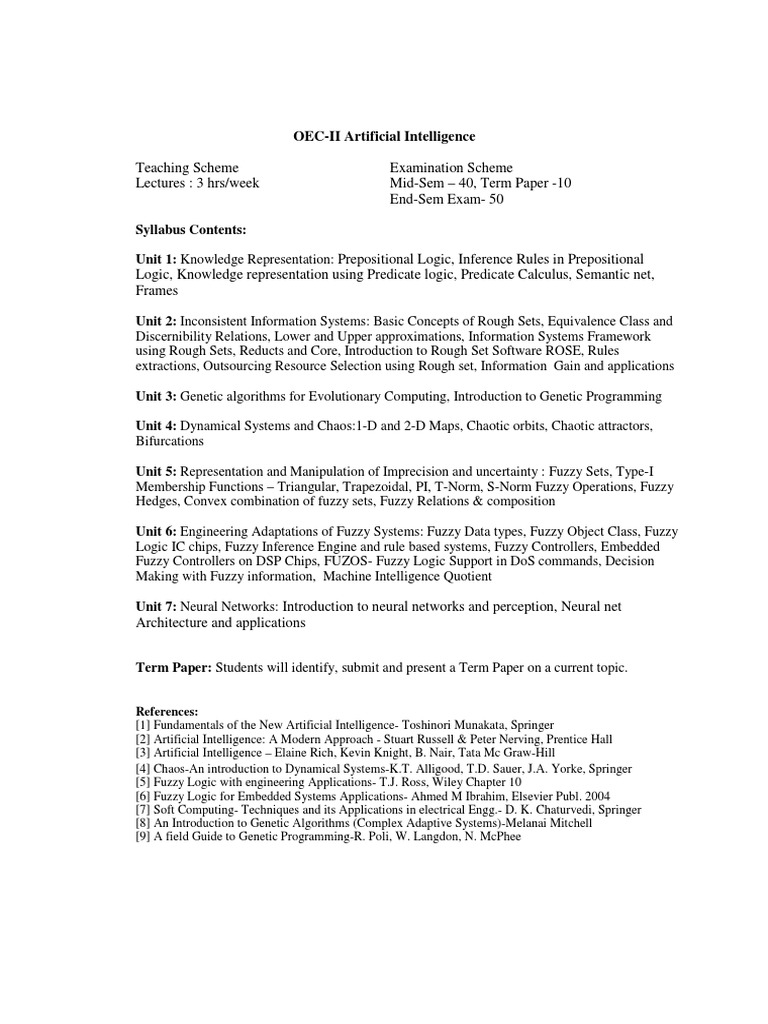 AI Syllabus | Fuzzy Logic | Artificial Intelligence