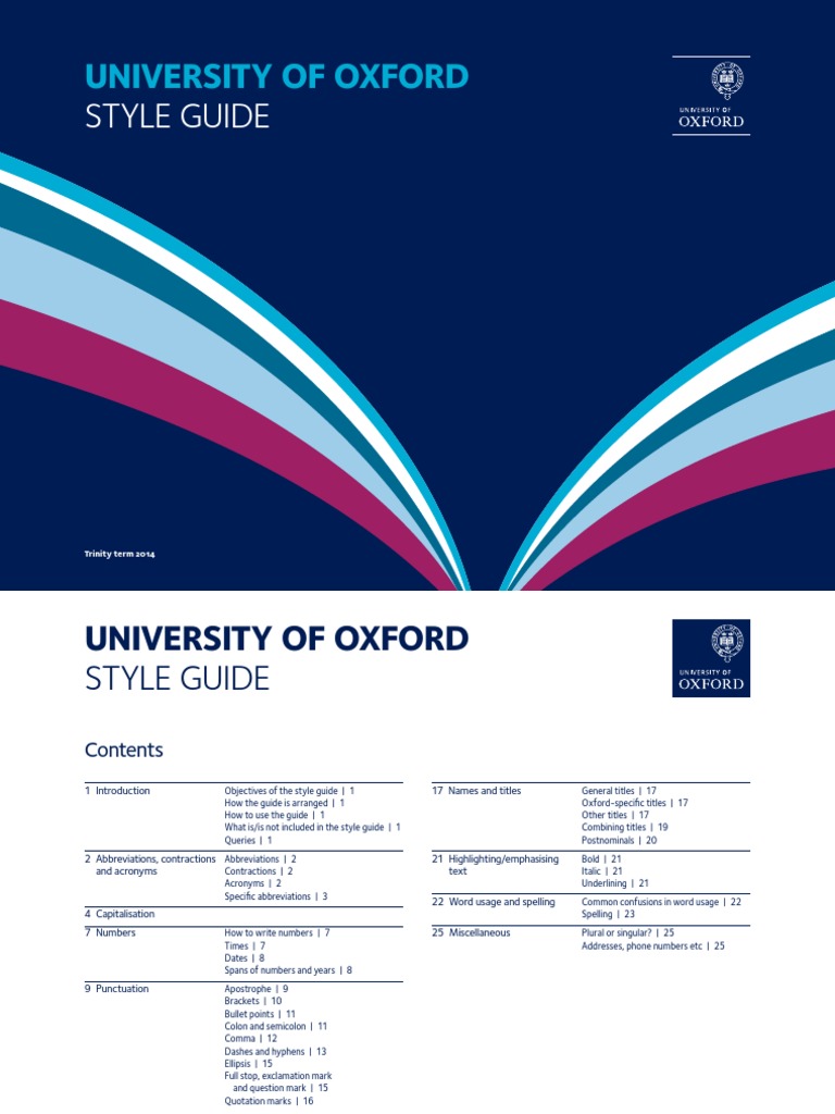 University of Oxford Style Guide | PDF | Ellipsis | Master's Degree