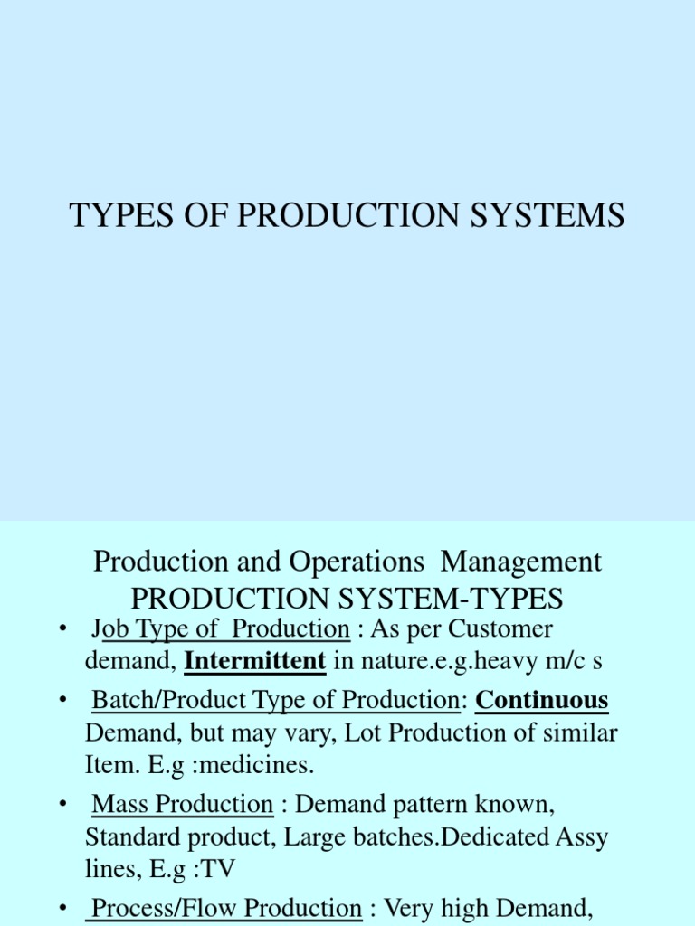 The Production Systems | PDF | Technology & Engineering