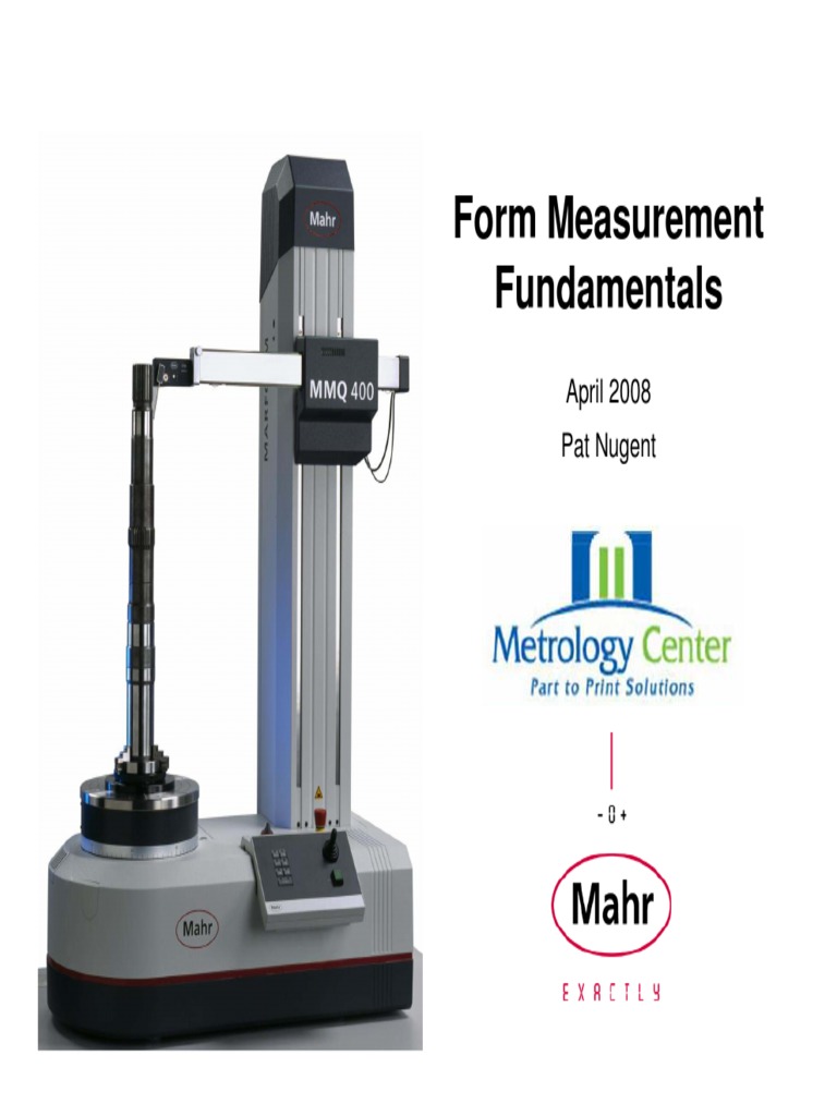 Metrology Form Measurement Fundamentals | PDF | Surface Roughness ...