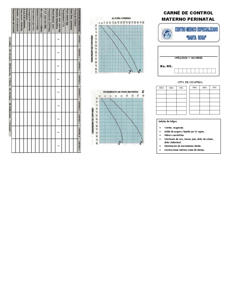Carnet Prenatal | PDF | Obstetricia | Embarazo humano