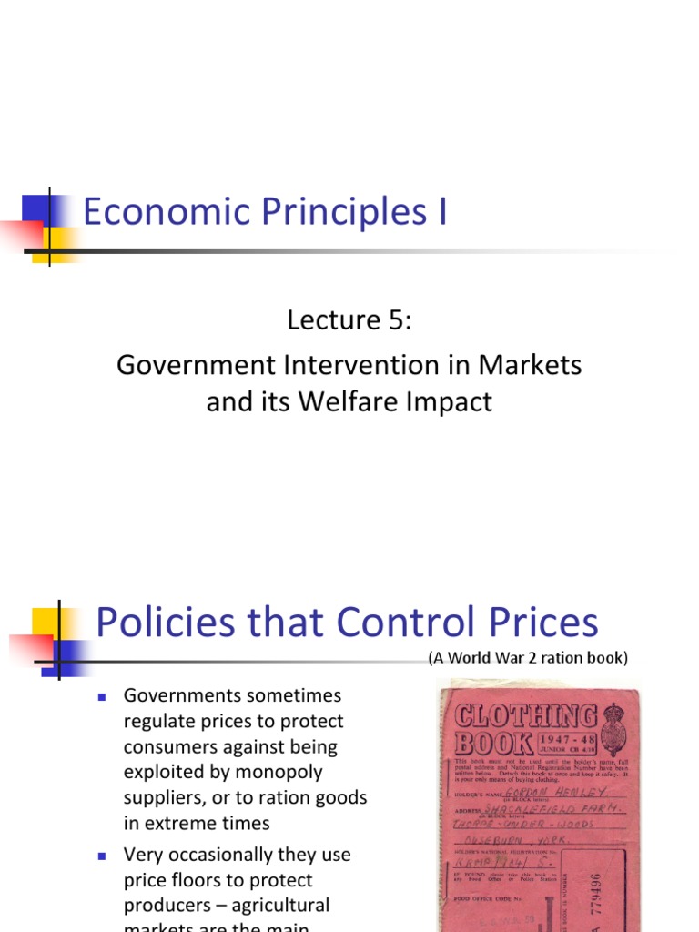 Economic Principles I: Government Intervention in Markets and Its ...