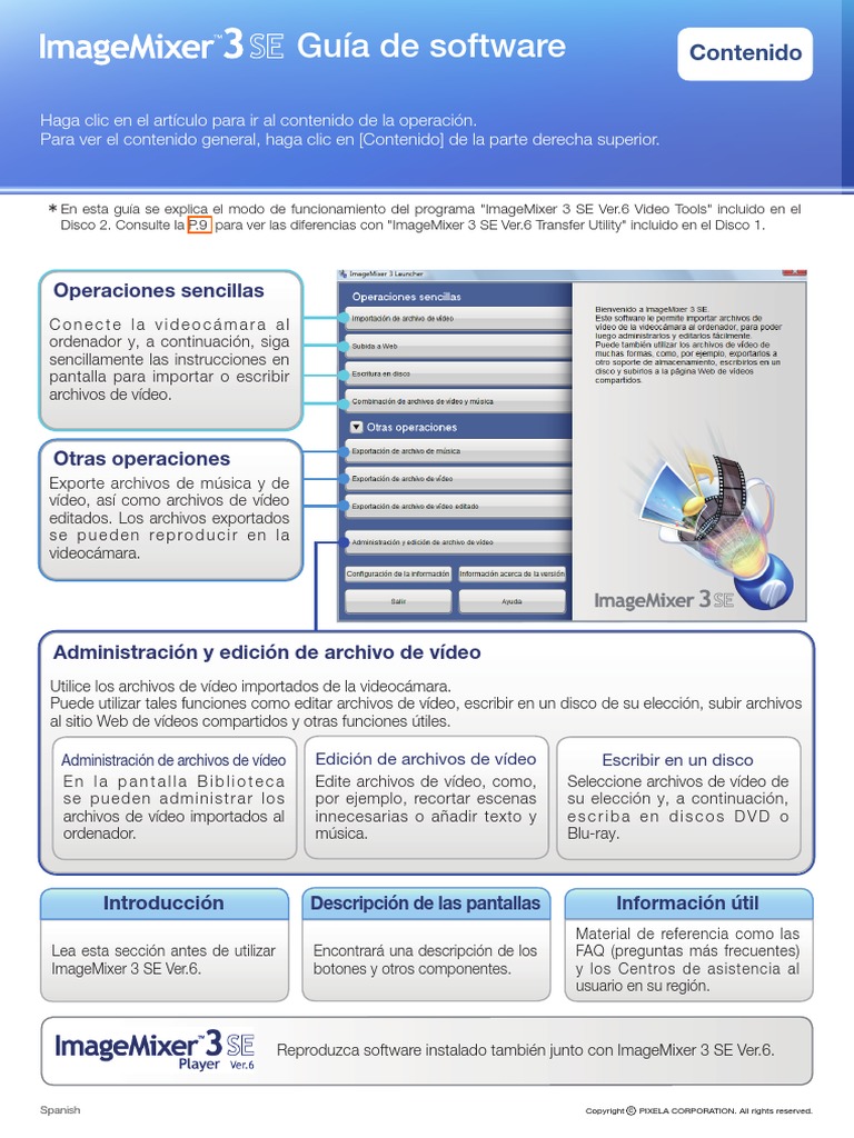 ImageMixer 3 SE Guide v6 D2 SPA Rev0 | PDF | Youtube | Seguro digital