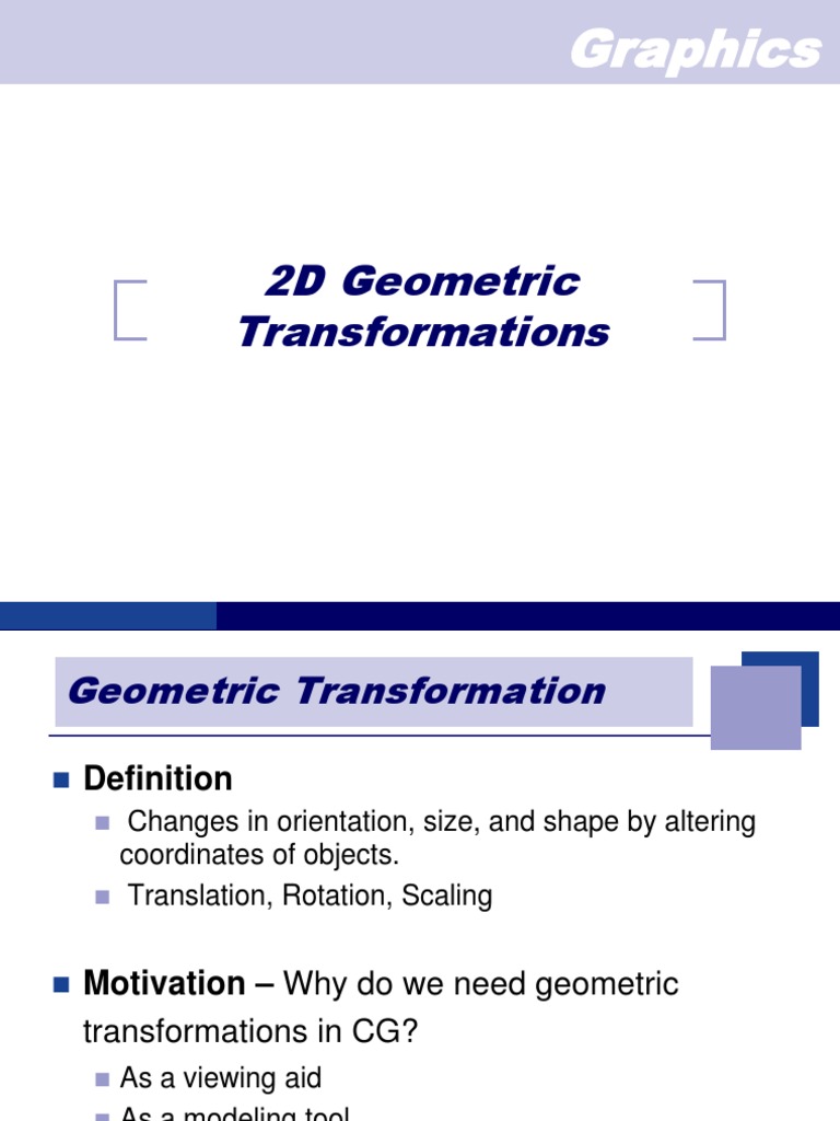 Understanding 2d Geometric Transformations Through Matrix