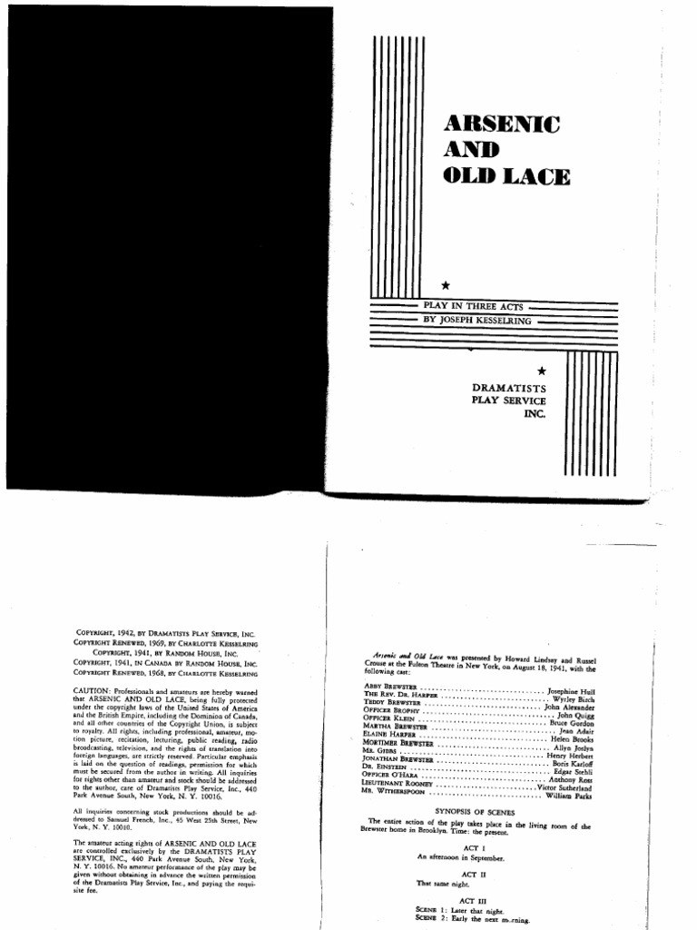Arsenic and Old Lace | PDF