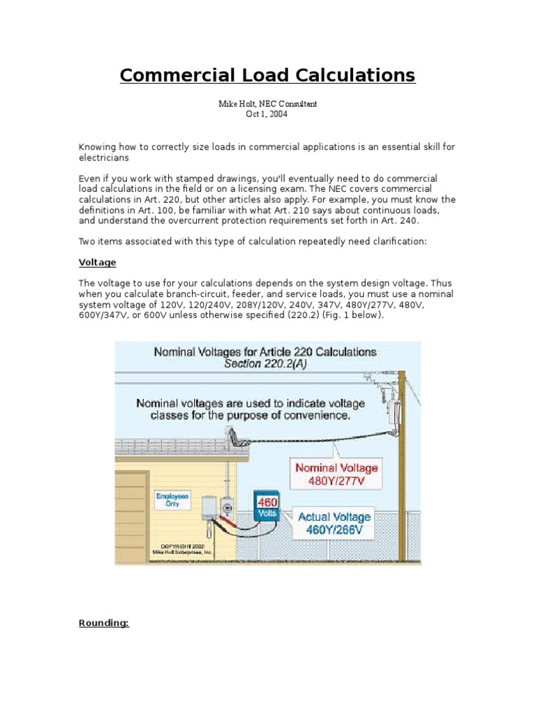 Commercial Load Electrical Calculations | PDF | Electrical Engineering ...