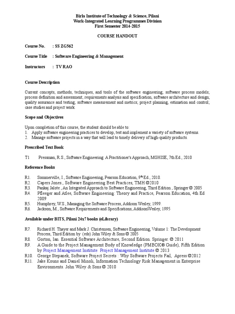 SS ZG562 Software Engineering & Management | PDF | Component Based ...