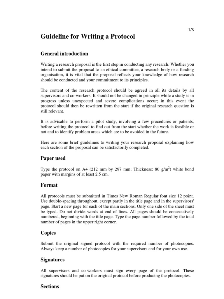 Guide For Writing A Protocol | PDF | Thesis | Clinical Trial