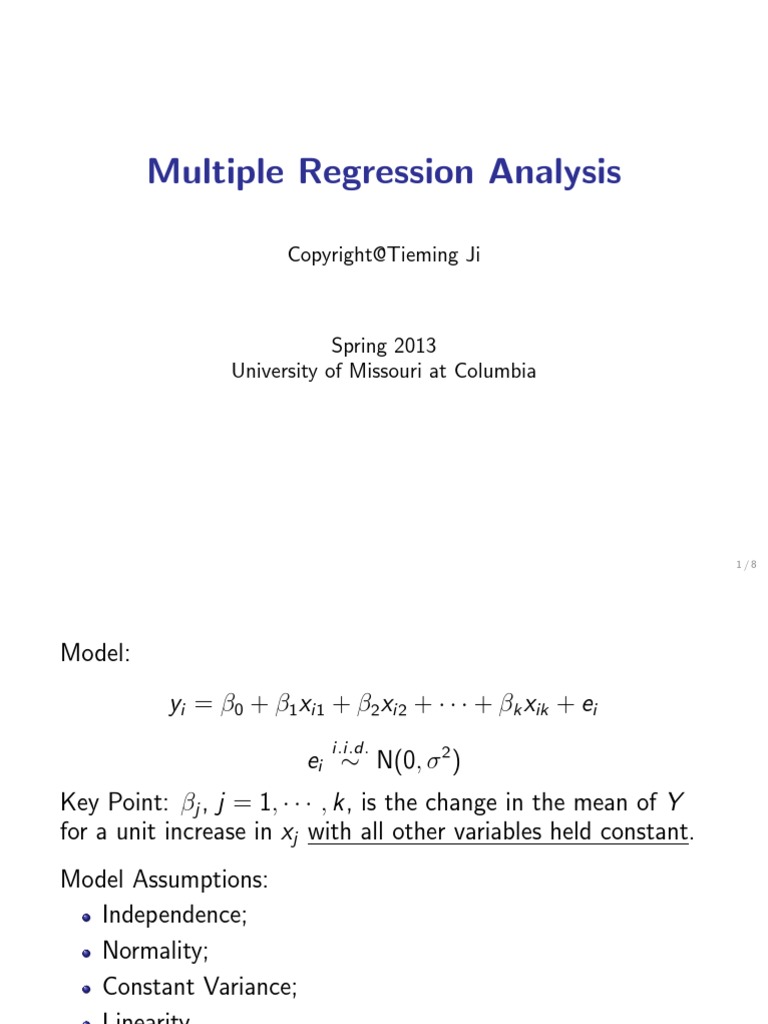 Multiple Regression Analysis | PDF | Analysis Of Variance | Errors And ...