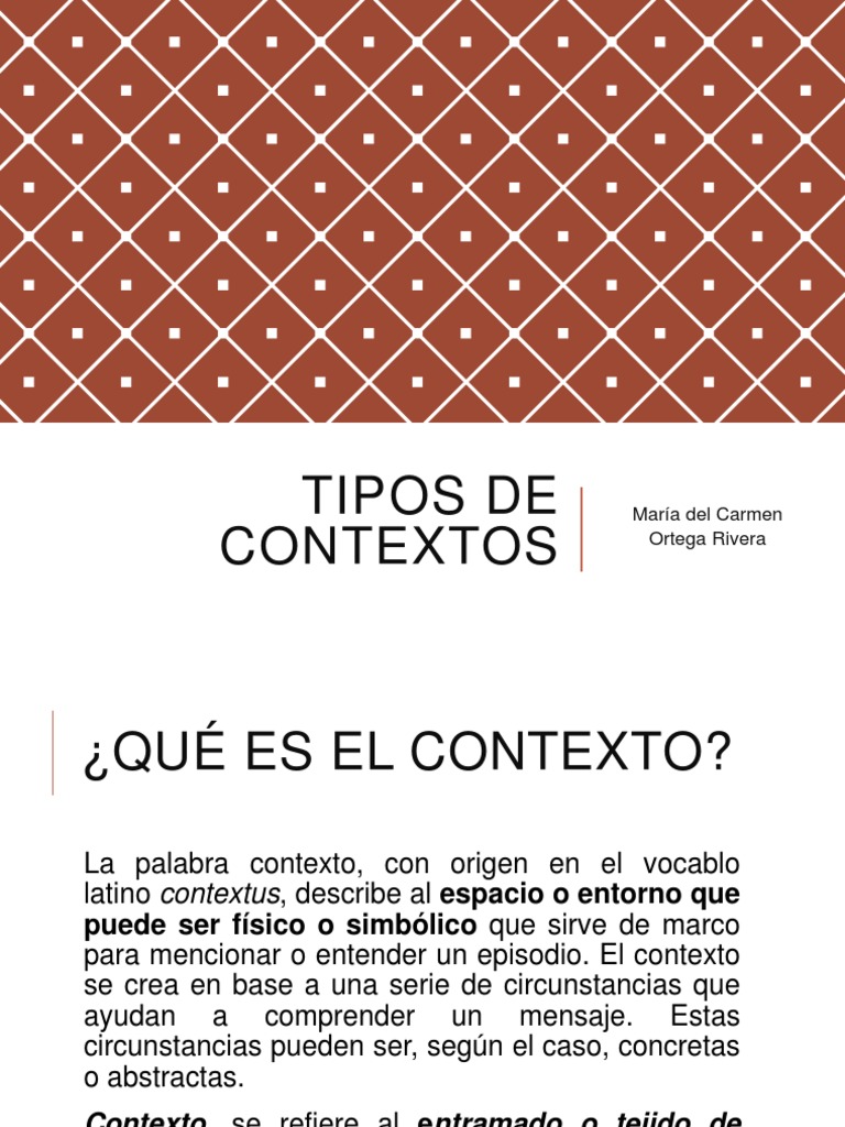 Tipos de Contexto | PDF | Sociedad | Realidad
