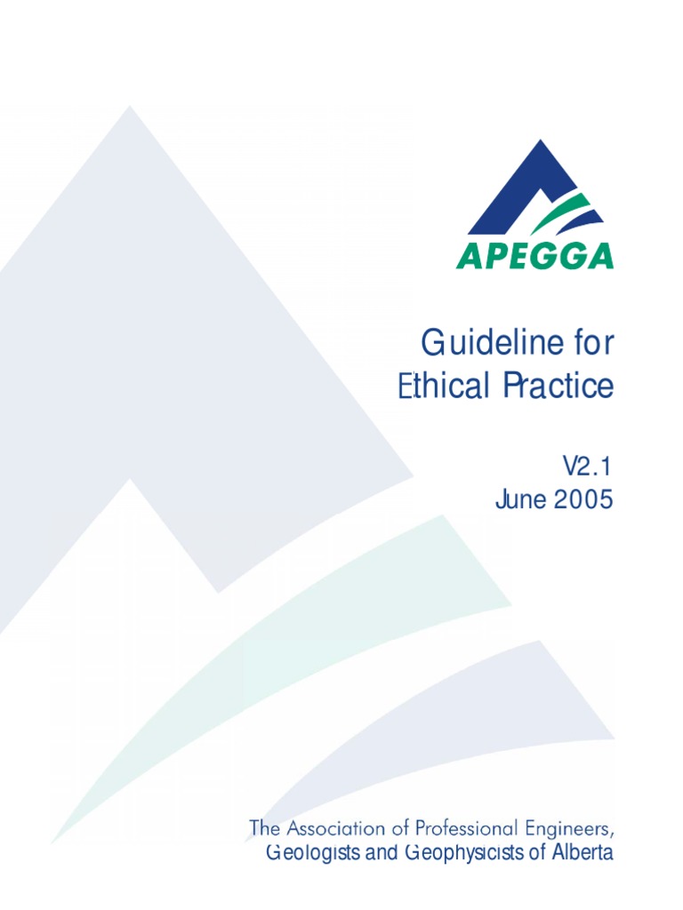 APEGA Guideline for Ethical Practice.pdf | Profession | Competence ...