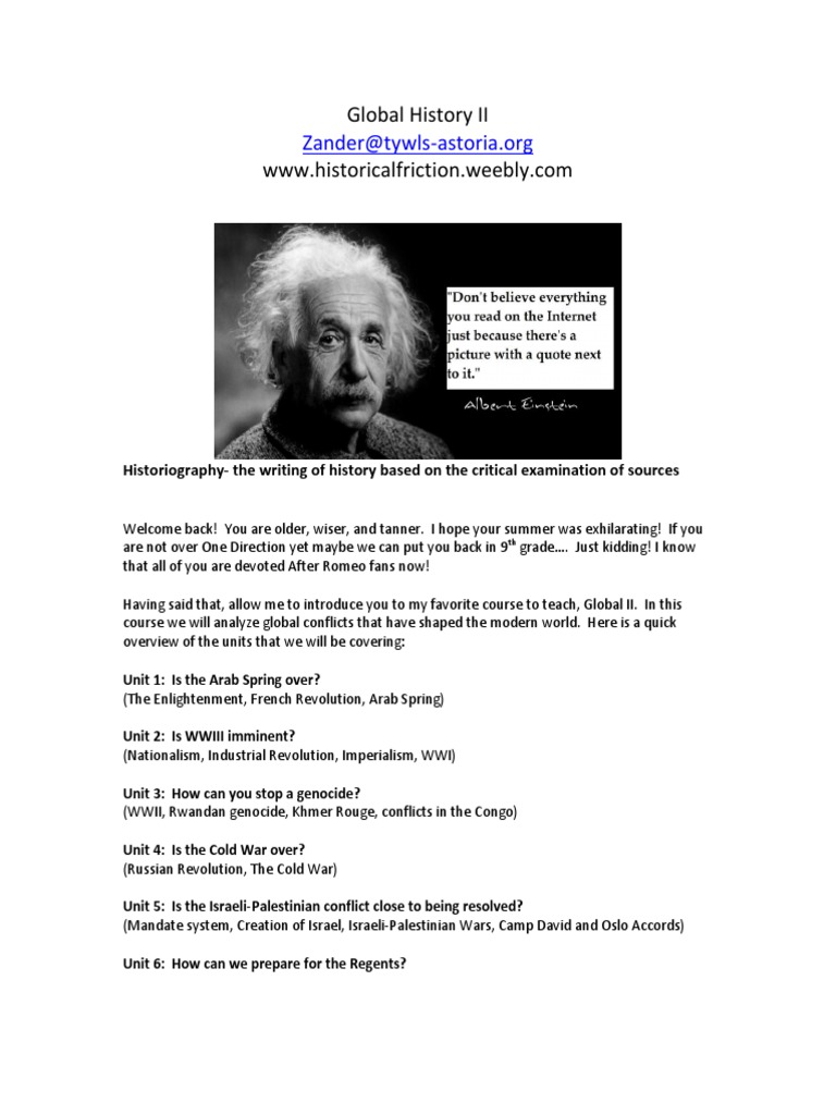 Global History II Syllabus | PDF | Inquiry | Logic