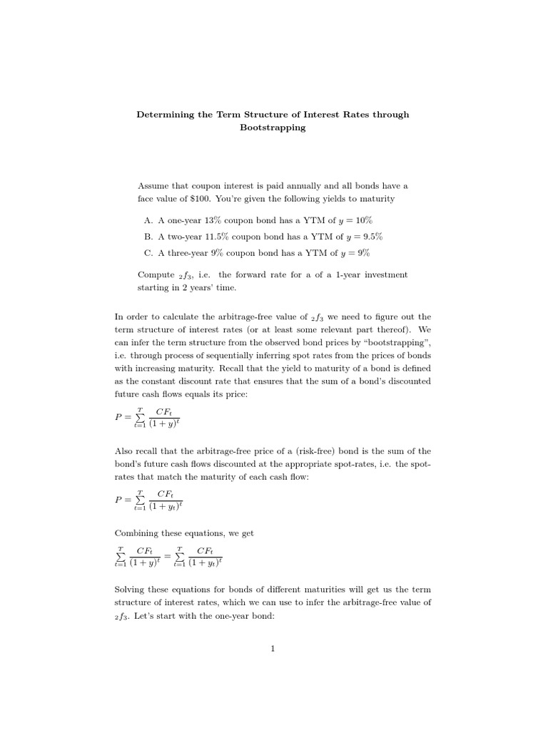 Bootstrapping Interest Rate Structure | PDF | Yield Curve | Bonds (Finance)