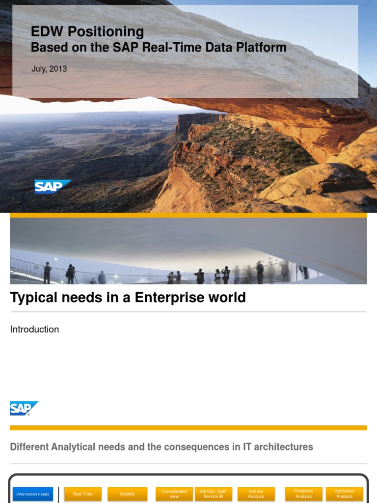 EDW Positioning: Based On The SAP Real-Time Data Platform | PDF