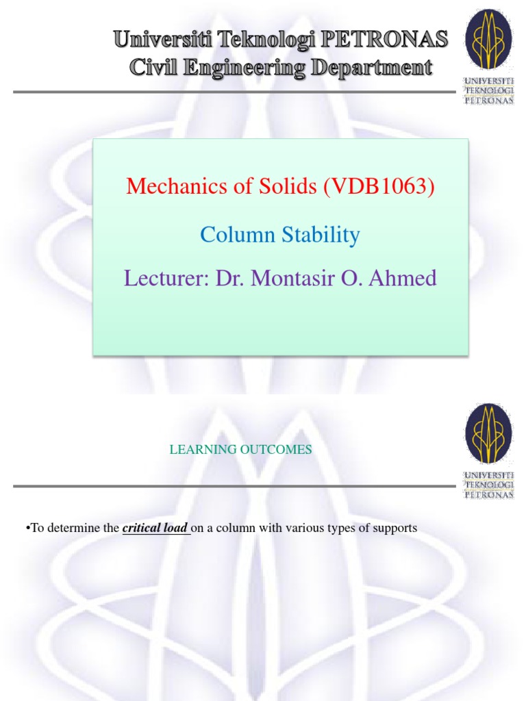 Column Stability | PDF | Buckling | Column