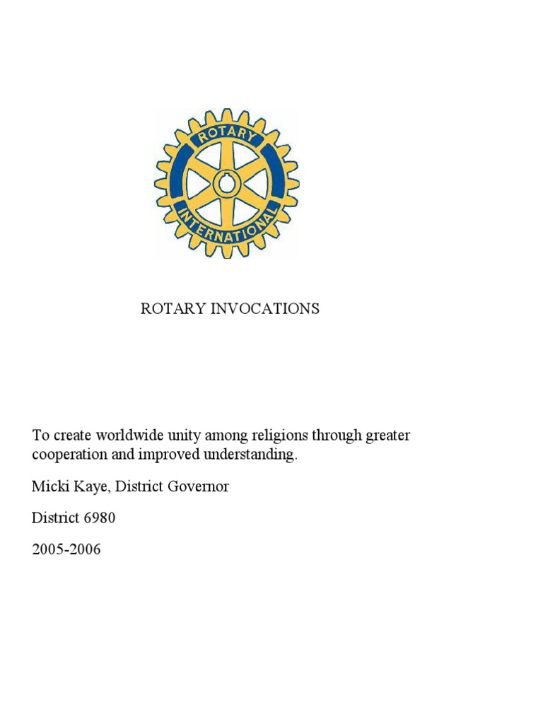 Rotary Meeting Invocation Prayers | PDF | Prayer | Peace