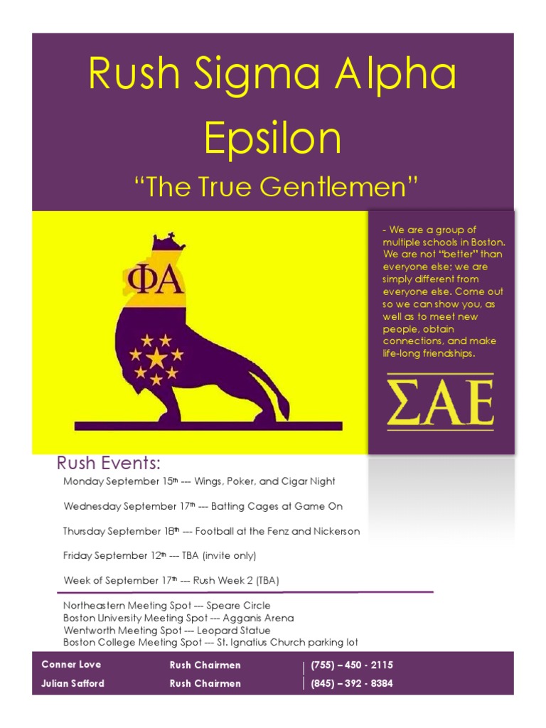 Rush Sigma Alpha Epsilon: "The True Gentlemen" | PDF | Religion ...