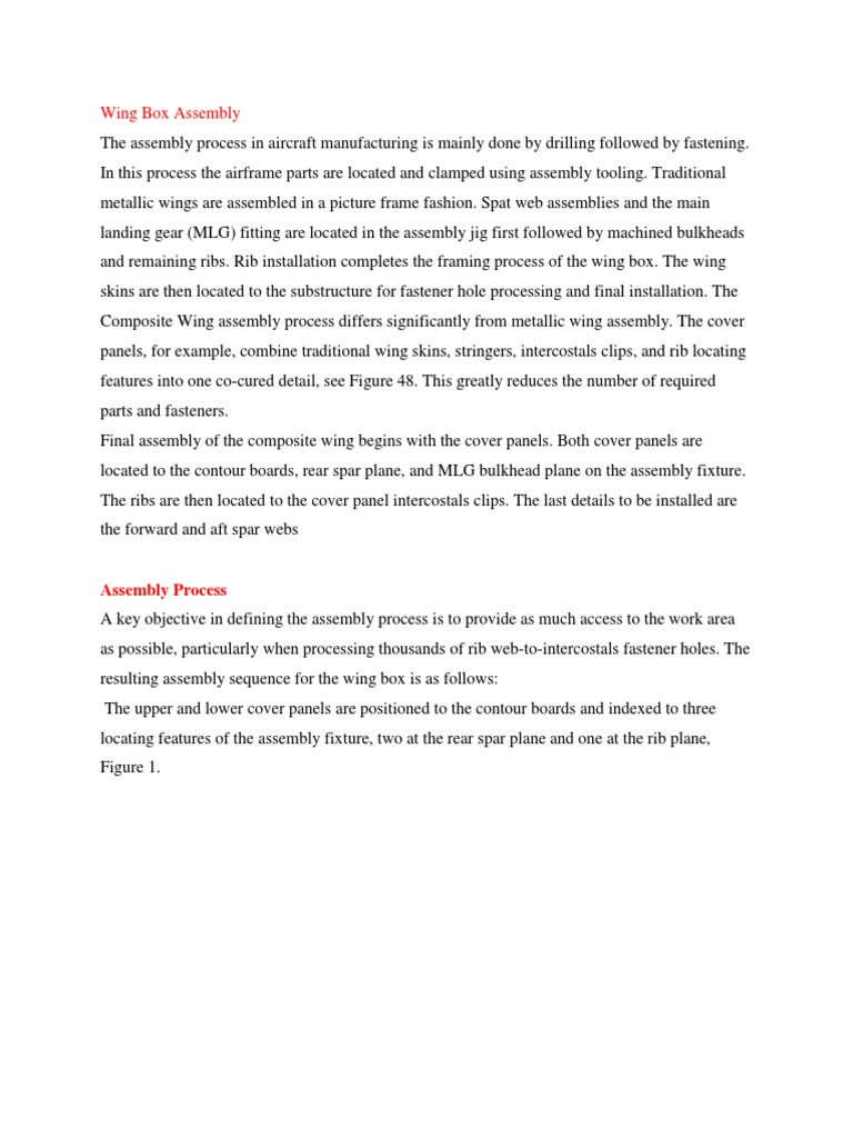 Wing Box Assembly | PDF | Spar (Aeronautics) | Composite Material
