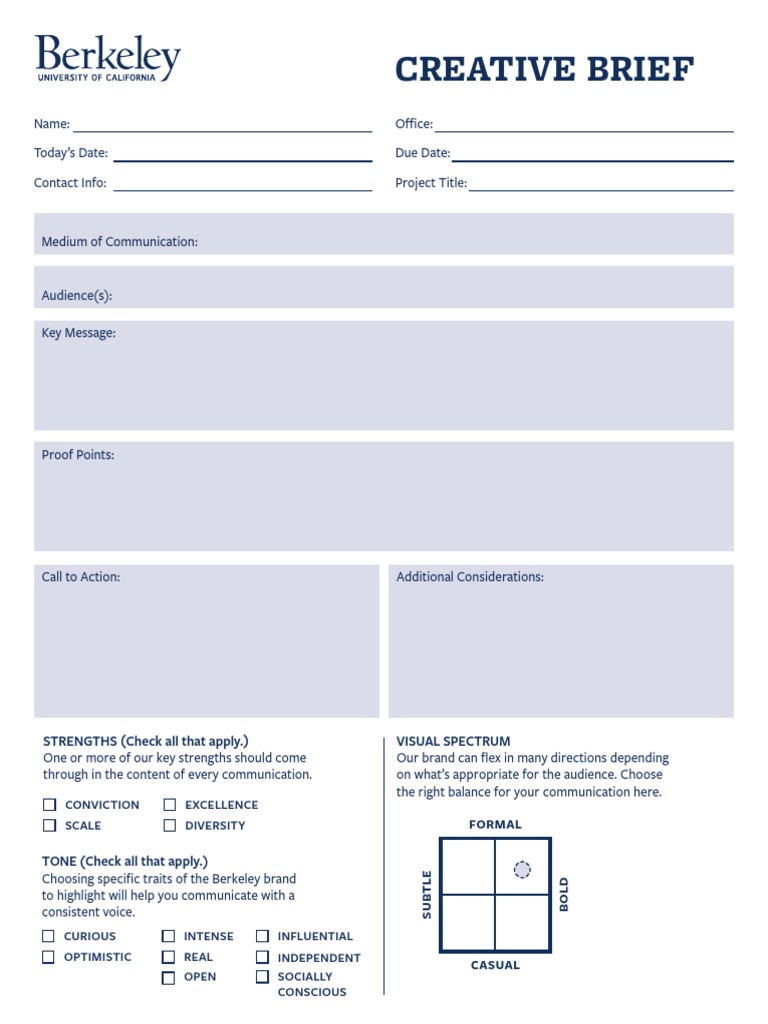 Creative Brief Template for Communication | PDF | Career & Growth