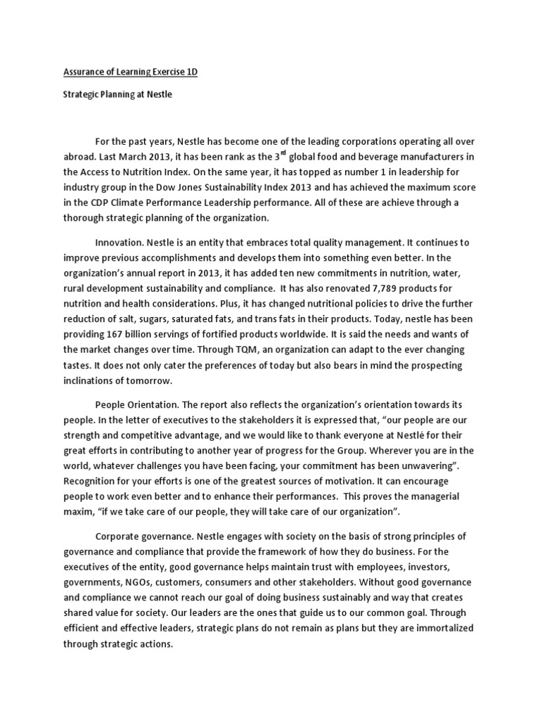 Assurance of Learning Exercise 1D | PDF | Risk Management | Governance