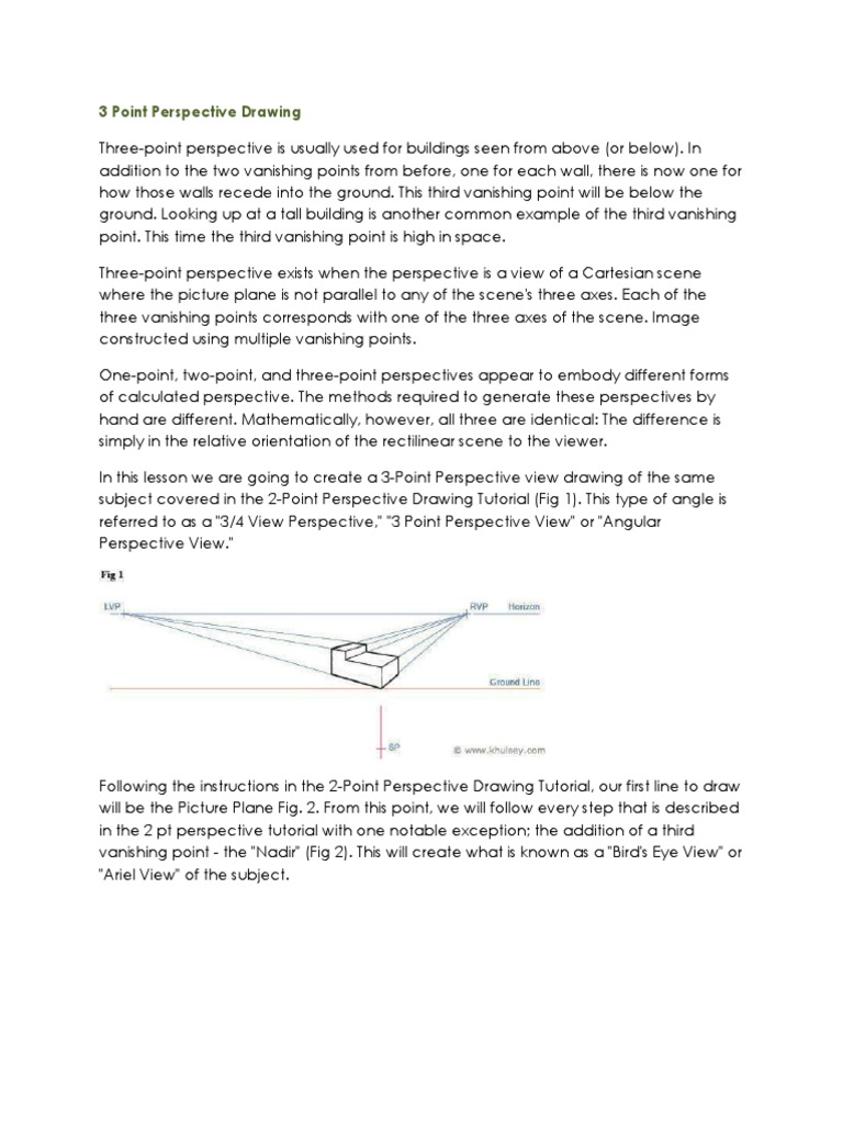 3 Point Perspective Drawing | PDF | Perspective (Graphical) | Vision