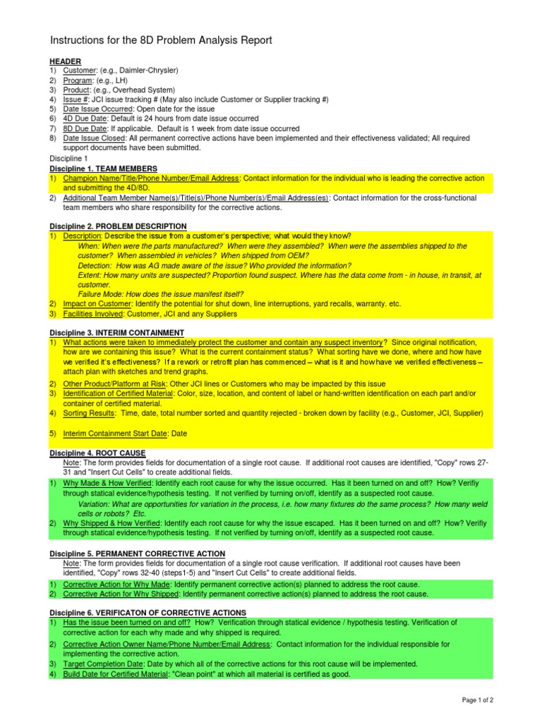8D Format | PDF | Verification And Validation | Audit