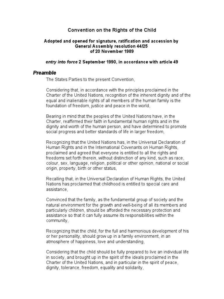 Child Rights Convention Overview | PDF | Ratification | Human Rights