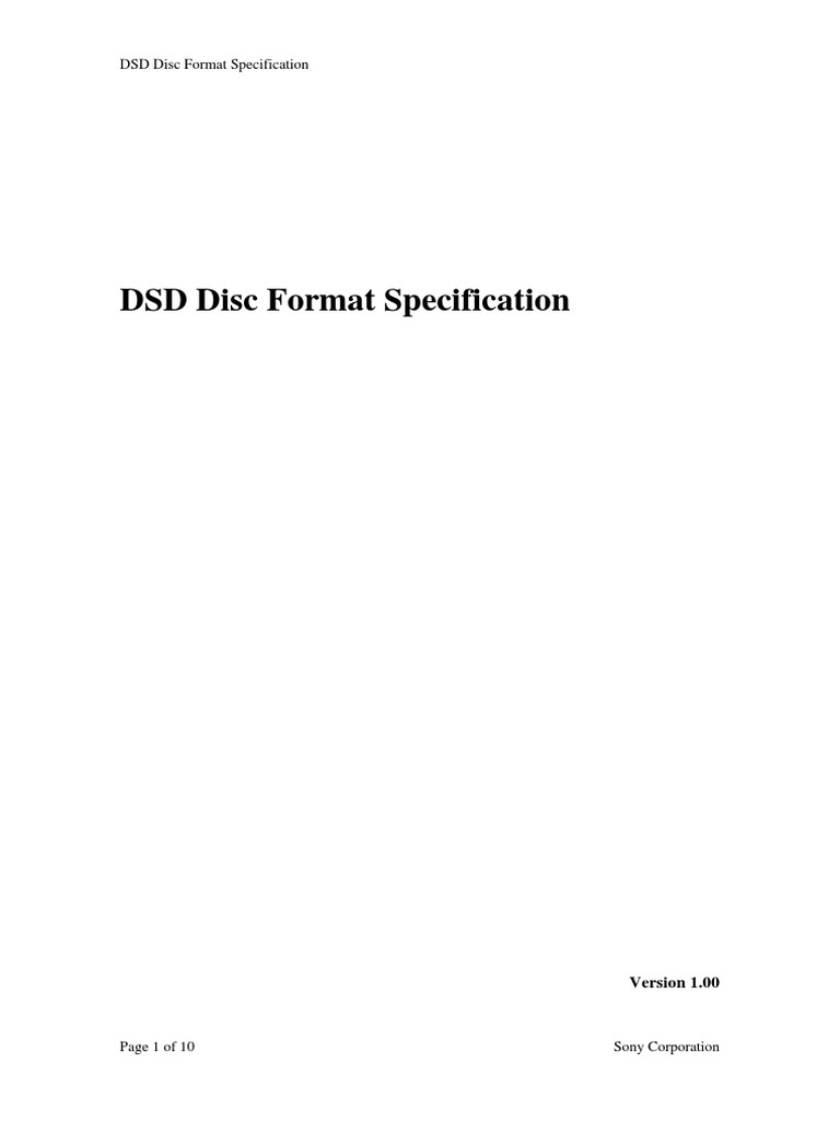 DSD Disc Format Specs | PDF | Compact Disc | File Format