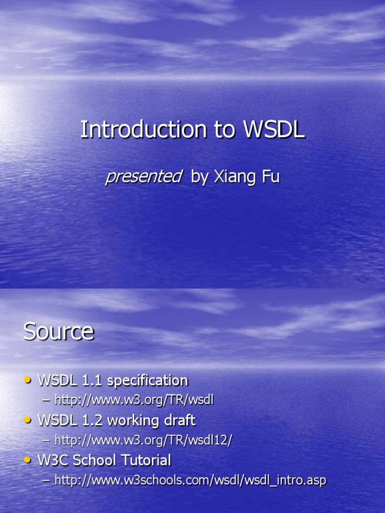 WSDL | PDF | Web Service | Xml Schema