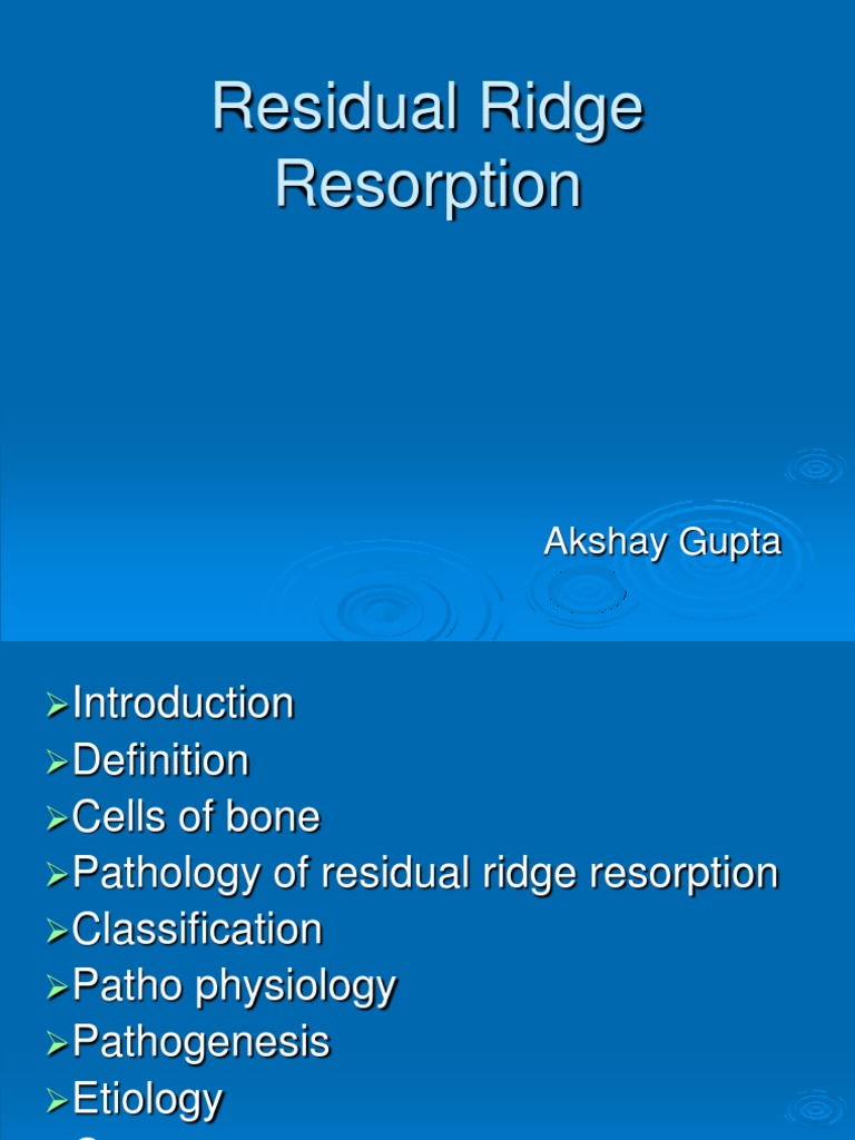 Residual Ridge Resorpion With Management | PDF | Bone | Dentures