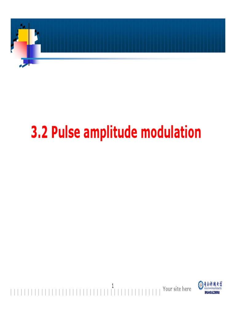 Pulse Amplitude Modulation (Natural Sampling, Noise Performance, Spectrum of PAM Signal) | PDF ...