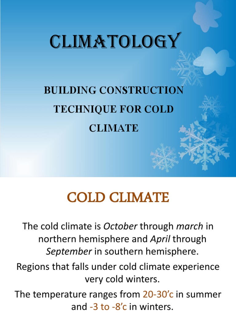 Design For Cold Climate | PDF | Building | Building Engineering