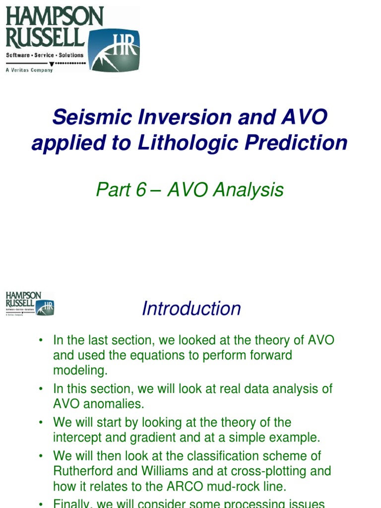 6 AVO Analysis | PDF | Root Mean Square | Data Analysis