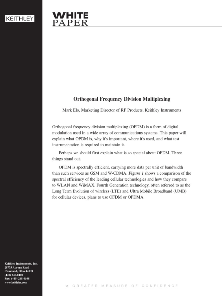 White Paper: Orthogonal Frequency Division Multiplexing | Download Free ...