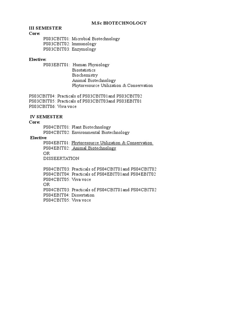 S P University M.SC BT - sem-III-IV-Final | PDF | Nature | Biochemistry