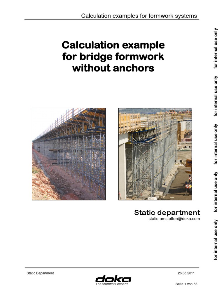 Bridge Formwork Calculation Example | PDF | Spindle (Textiles ...