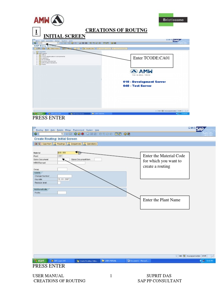Sap PP Create Routing | Computing | Technology