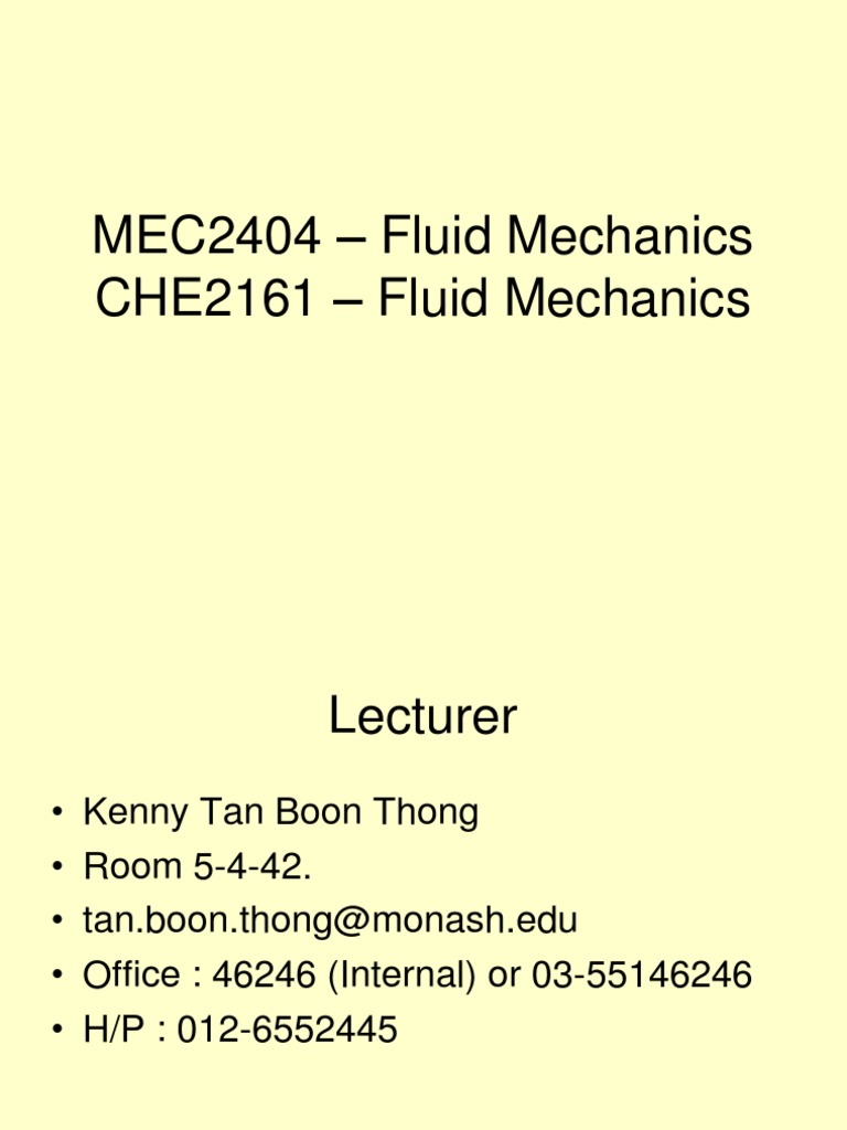MEC2404/CHE2161 Intro | PDF | Boundary Layer | Fluid Dynamics