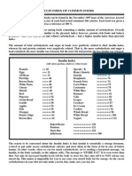 Insulin Index Food List | PDF | Insulin | Foods