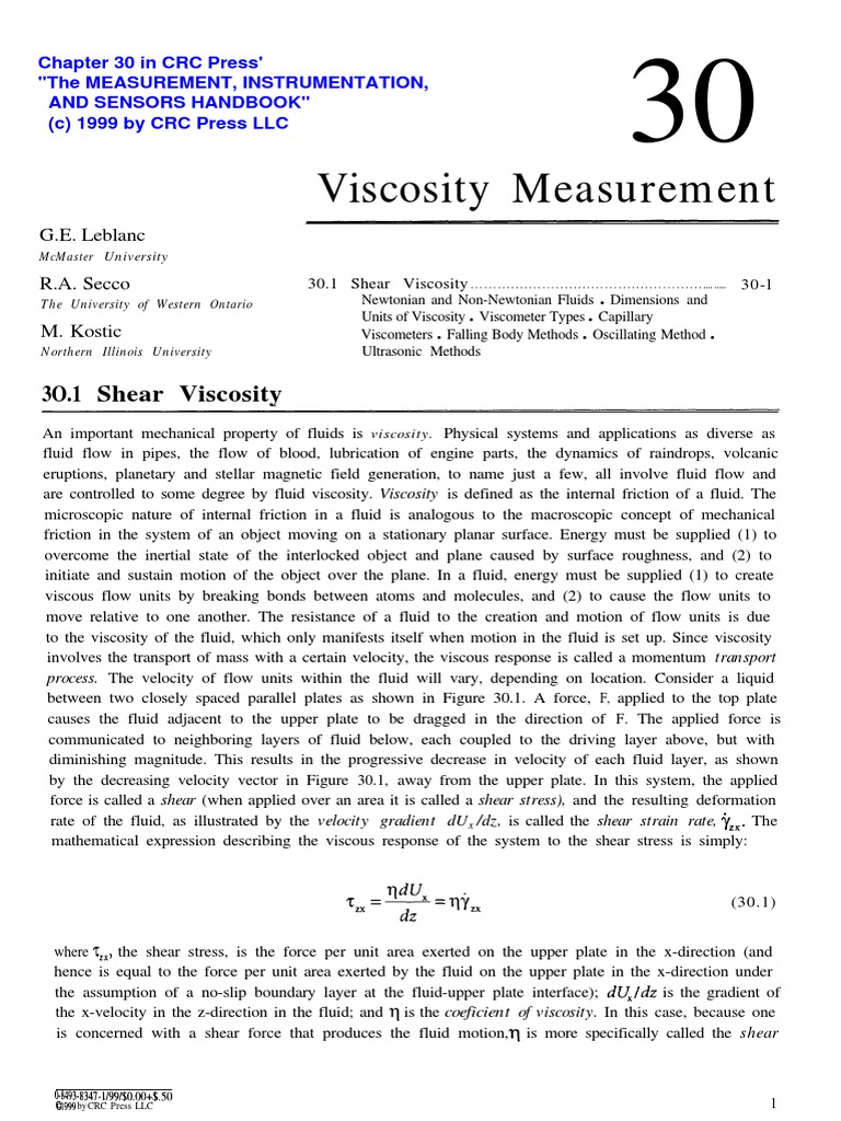 Viscosity Measurement | PDF | Viscosity | Shear Stress