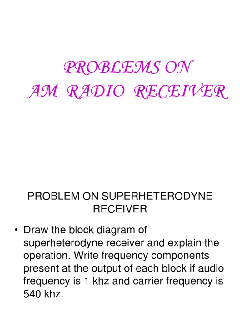 Radio Receivers Problems | PDF | Receiver (Radio) | Hertz