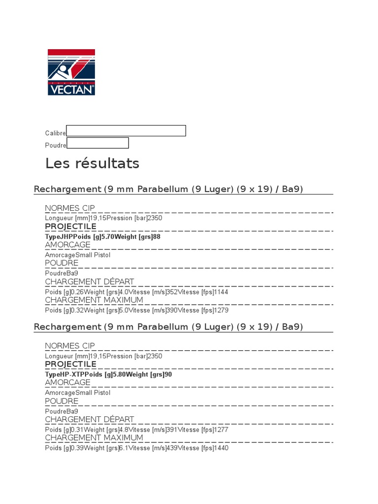 Vectan 9mm Ba9 | PDF | Composants d'armes à feu | Petites armes