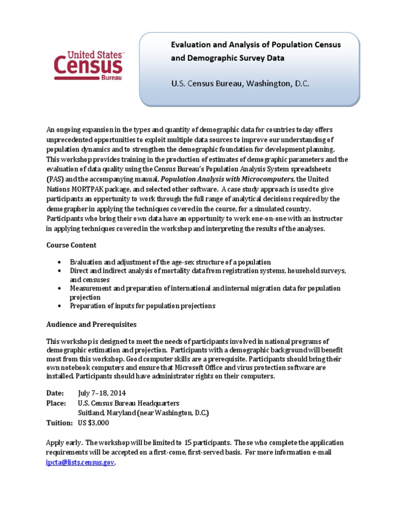 Demographic Analysis Workshop 2014 | PDF | Career & Growth | Business